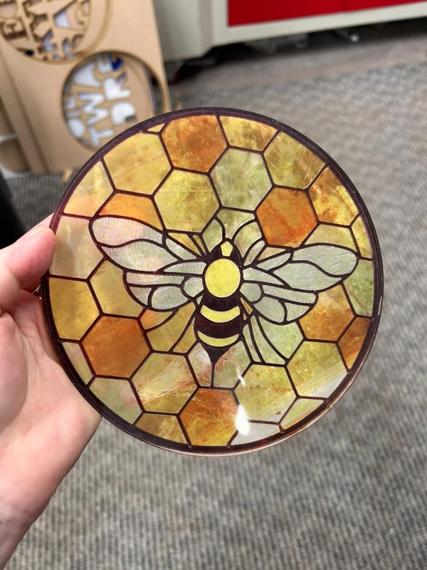 Printed Bee Suncatcher - Manchester Laser Cuts